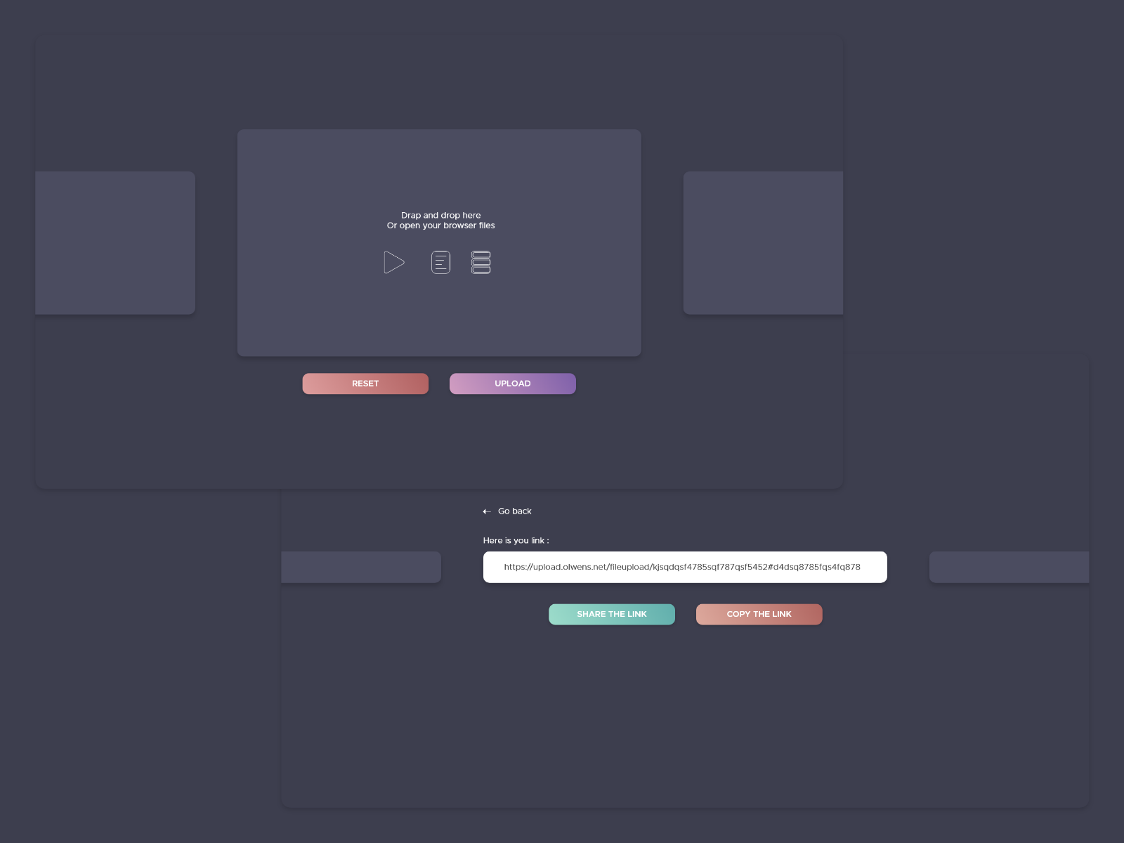 Daily UI - #17 - Upload / Share by Olwens on Dribbble