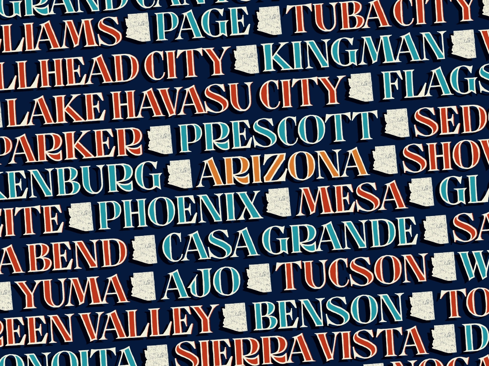Arizona Cities by Blake Wilson on Dribbble