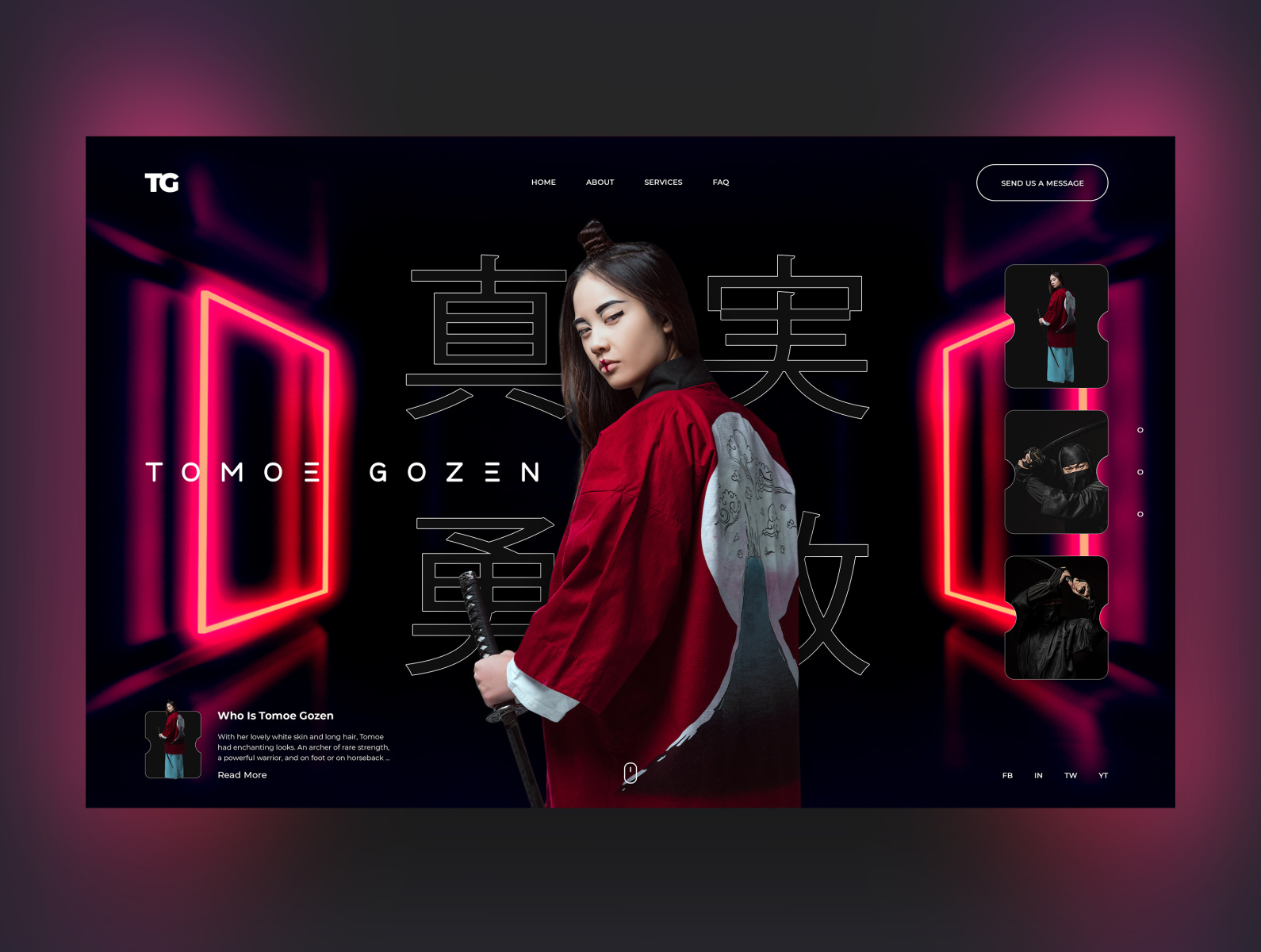 Tomoe Gozen Web Ui Design Concept by DLS DESIGN on Dribbble