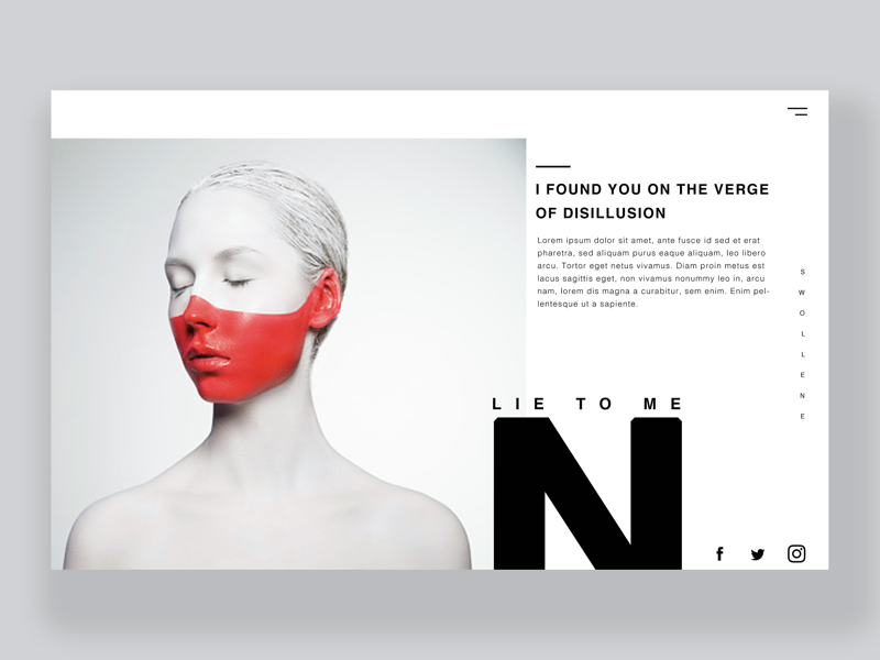 Lie To Me (Ui Design concept page) by Duane Levi Smith on Dribbble