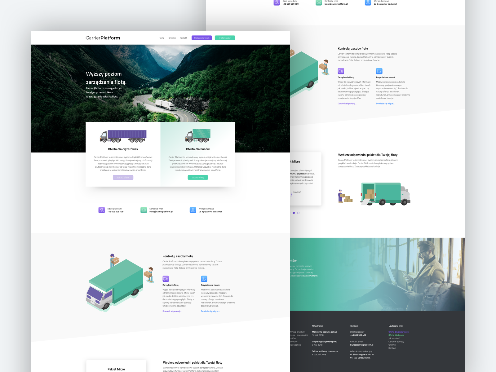 Carrier Platform - Landing page - manage your fleet by Michał Rzepecki ...
