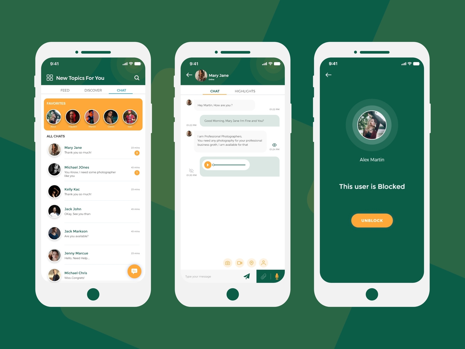 Chat app design by Krunal Ramoliya on Dribbble