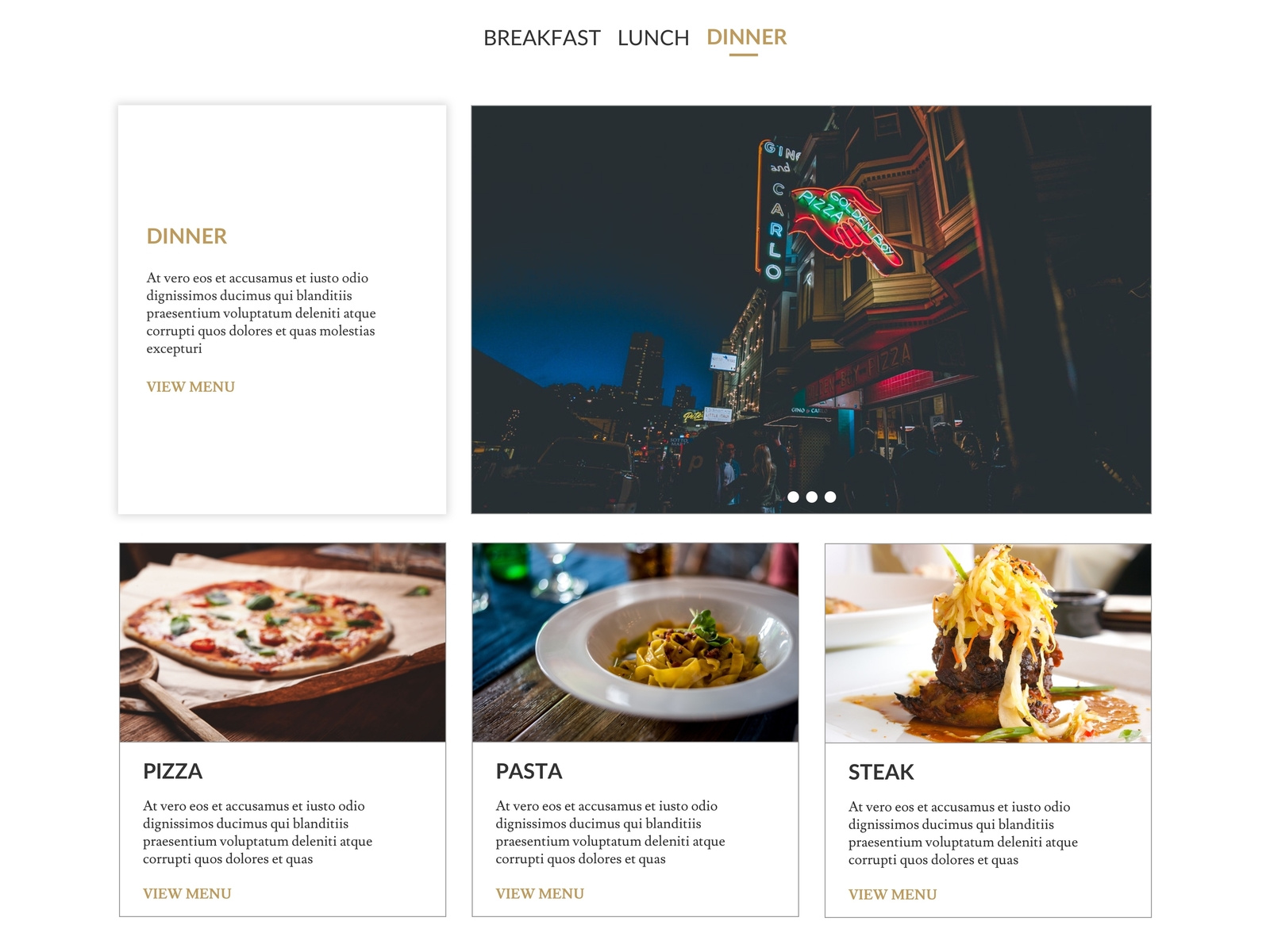 Menu Section by Nicole Buloran on Dribbble