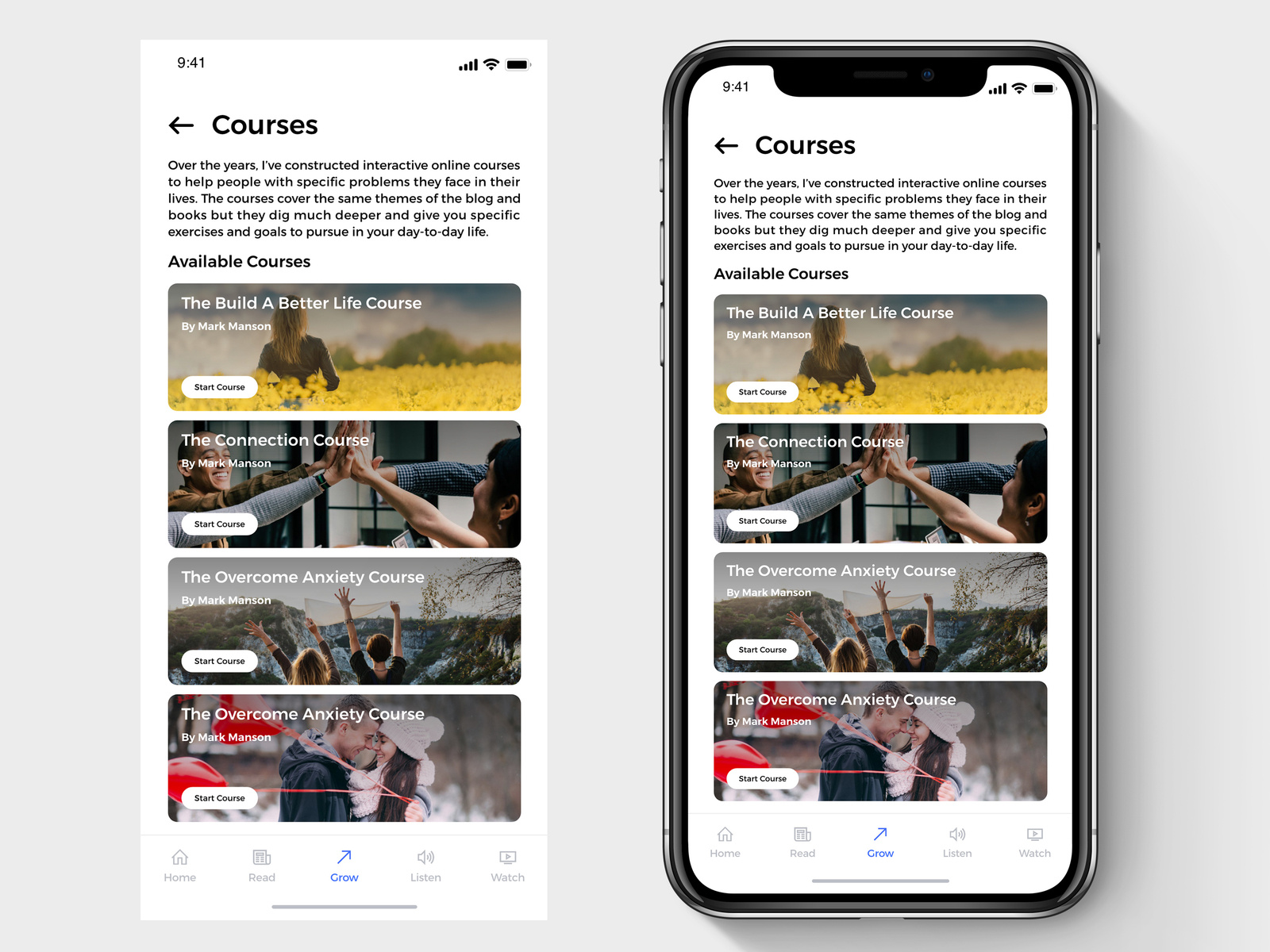 Mark Manson's App Design by Moeed Shahid on Dribbble