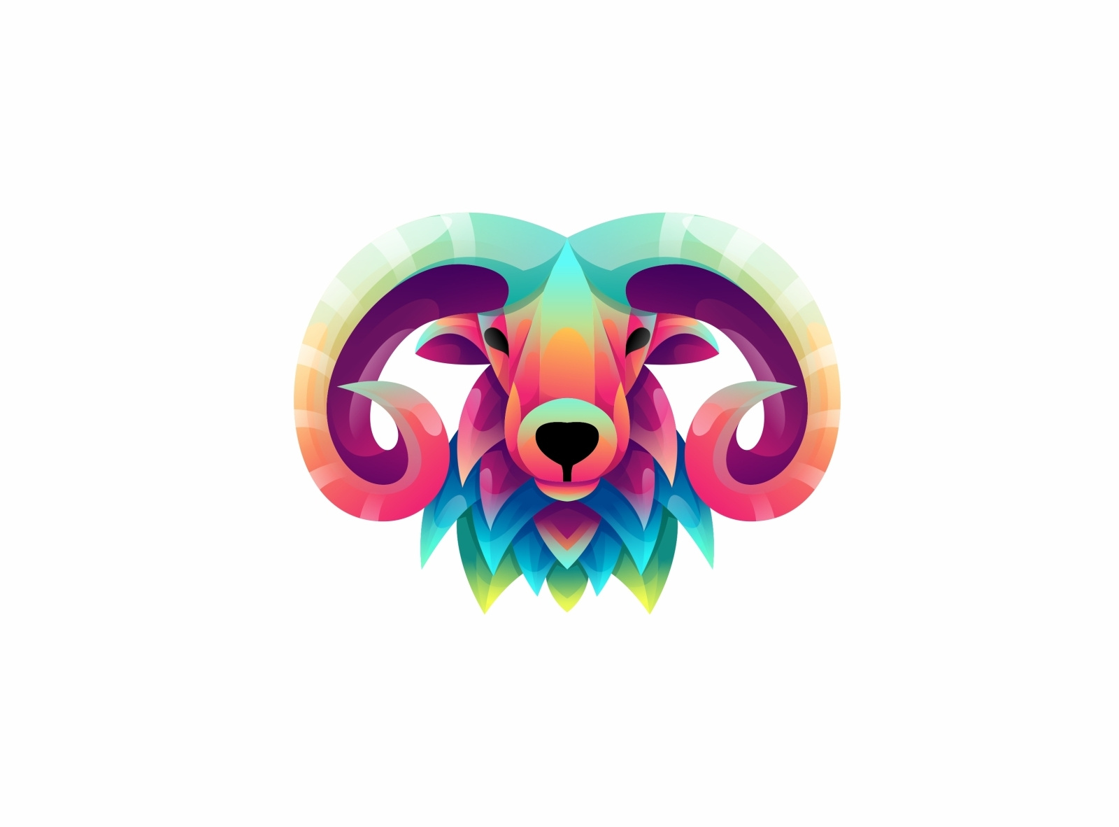 Goat gradient colorful illustration design by LOGTURNAL on Dribbble
