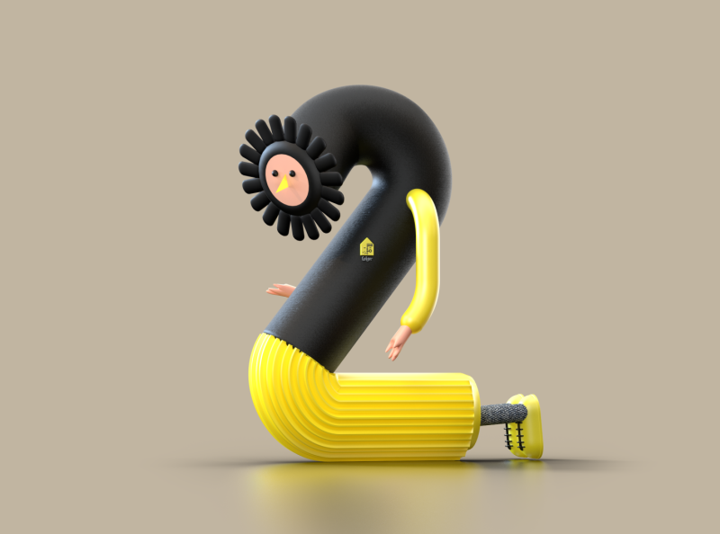 Number 2 for 36 days of type by constantin cojocaru on Dribbble