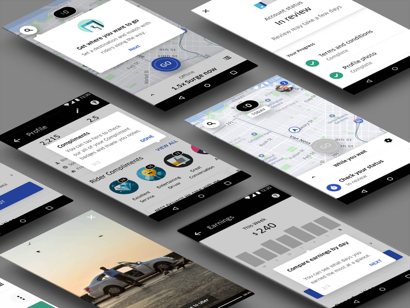 Uber's Driver App, Tooltips & Overlays by philpham on Dribbble