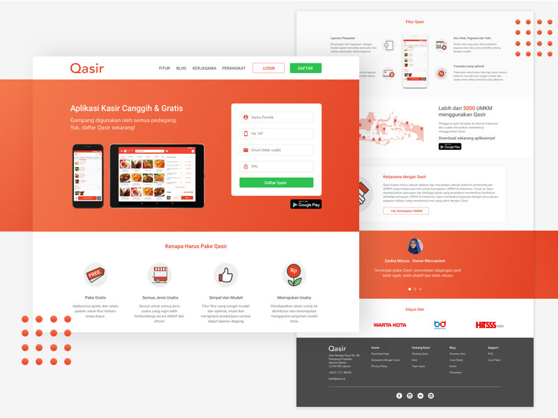 Qasir Landing Page by Randy Varianda on Dribbble