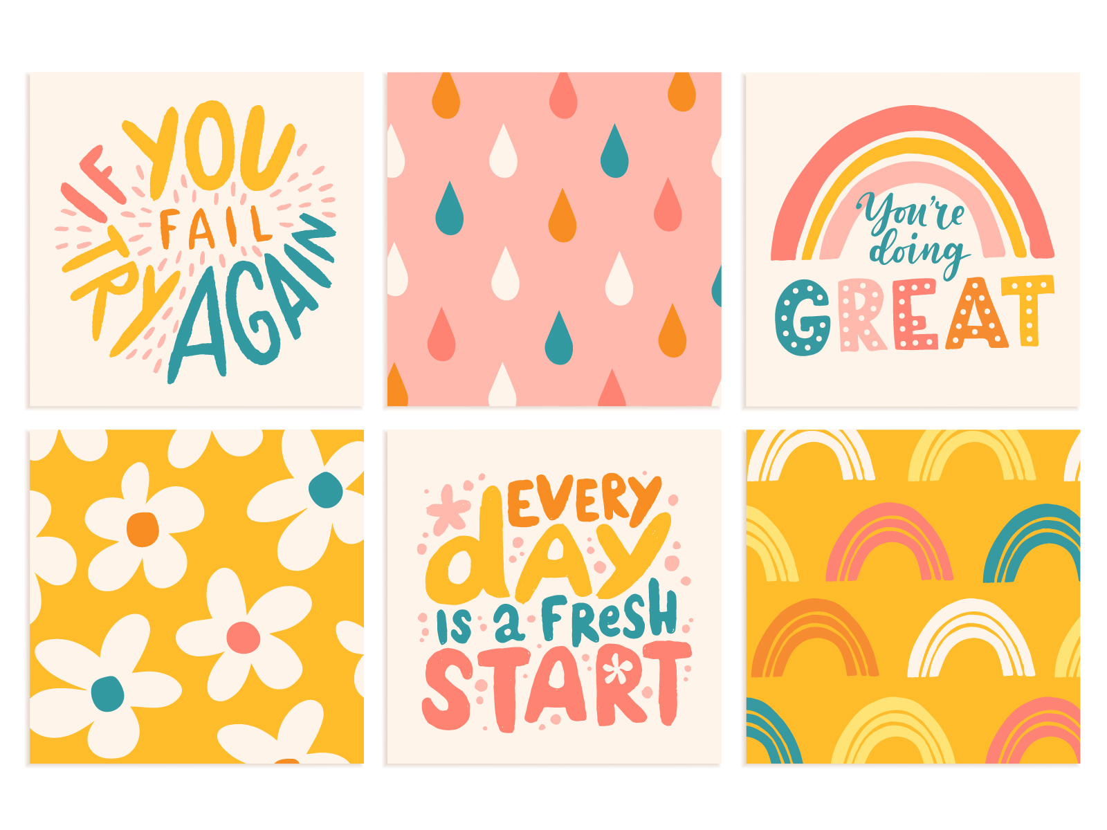 Motivational card set by Tanya Bosyk on Dribbble