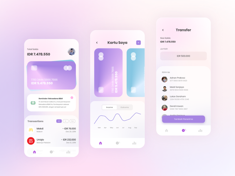Bank App - Exploration UI by Dimas Prakoso on Dribbble