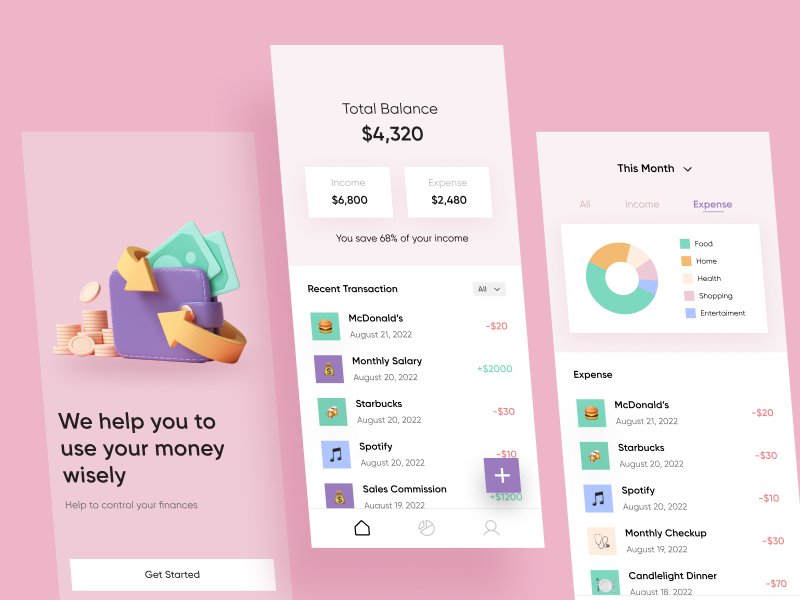 Moneywise - Money Manager App by Dimas Prakoso for Nimu Design on Dribbble