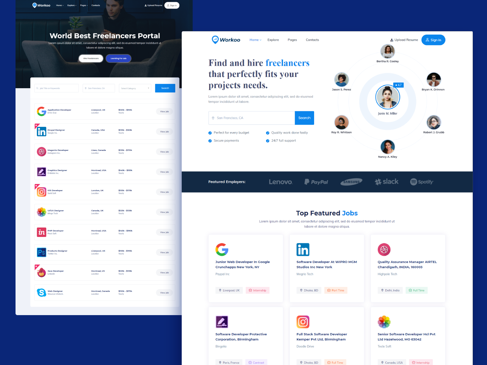 Workoo - Job Board & Freelancer Marketplace HTML Template by Themezhub ...