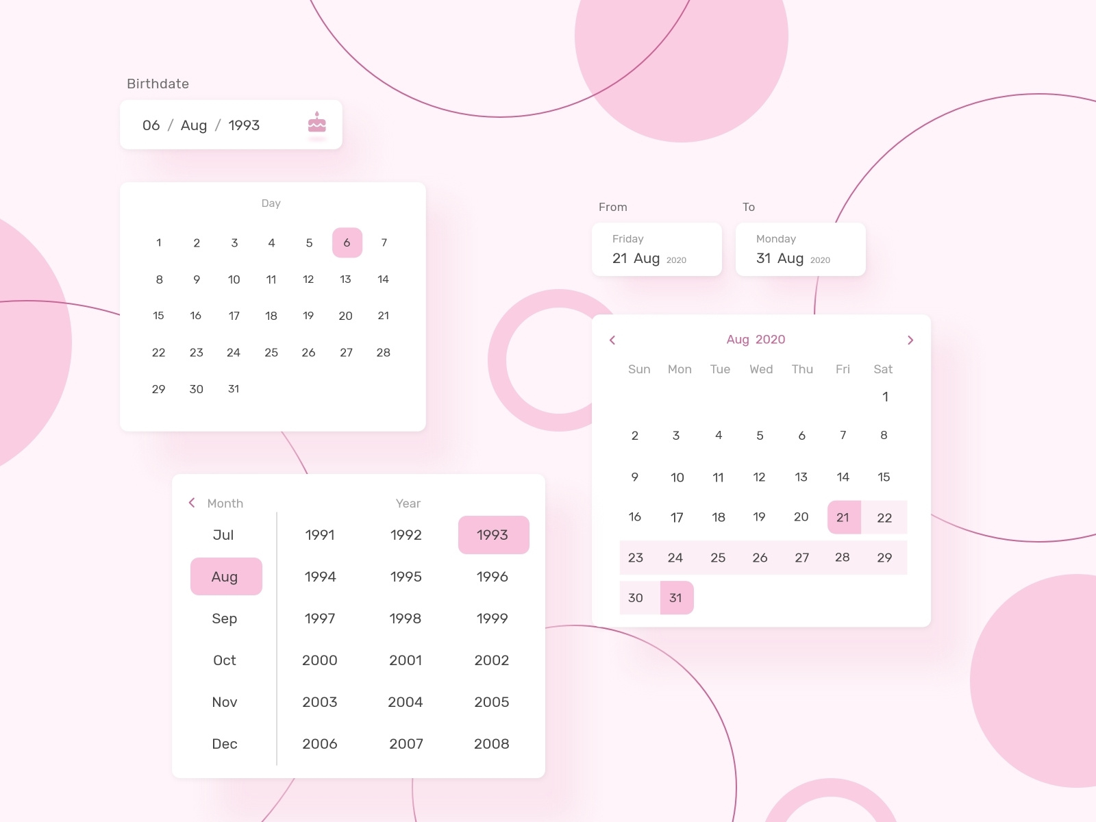 Minimal Date Picker Component - Redesigned UX by Sandhya on Dribbble