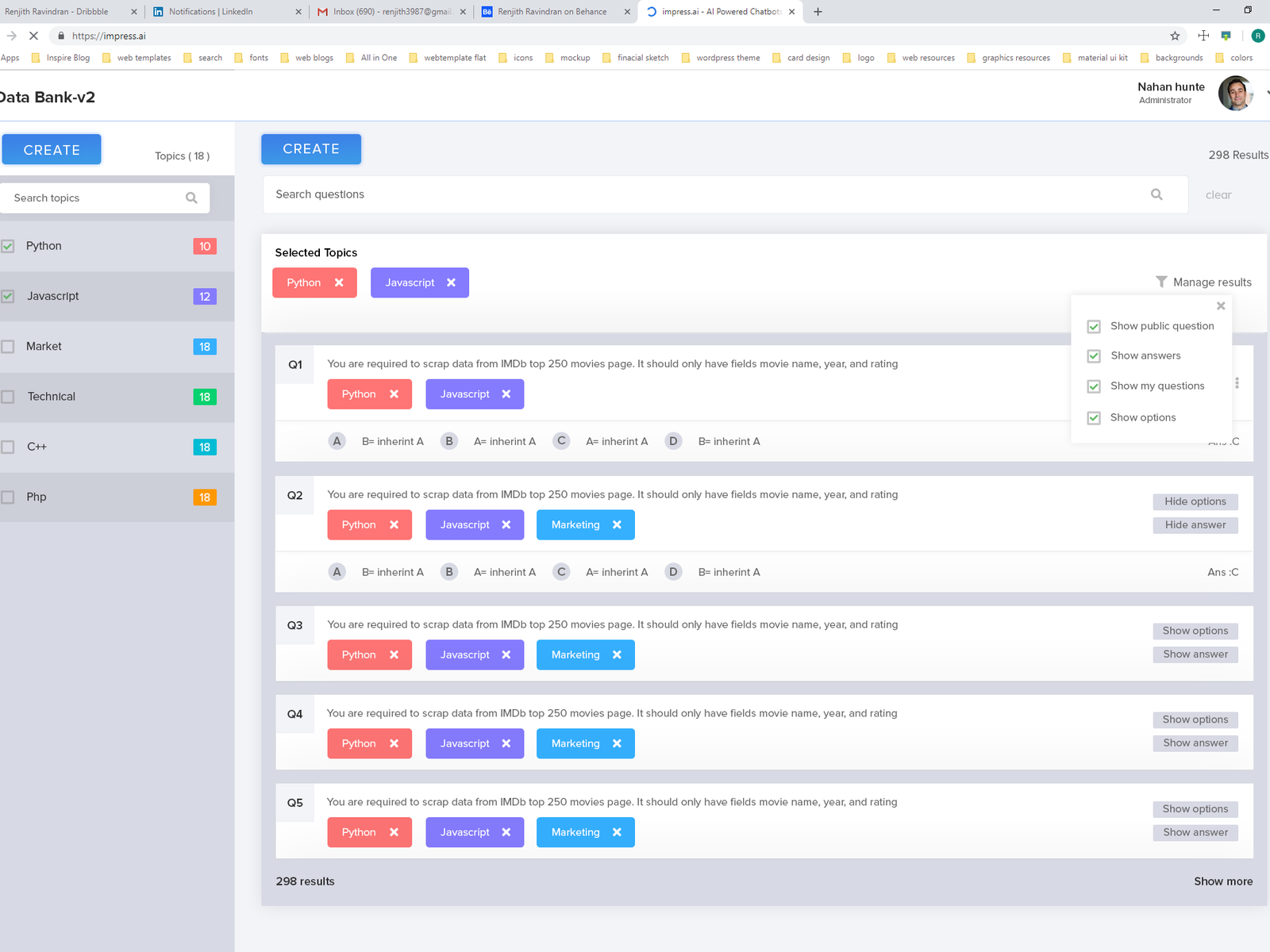Dashboard Design V2 by Renjith Ravindran on Dribbble