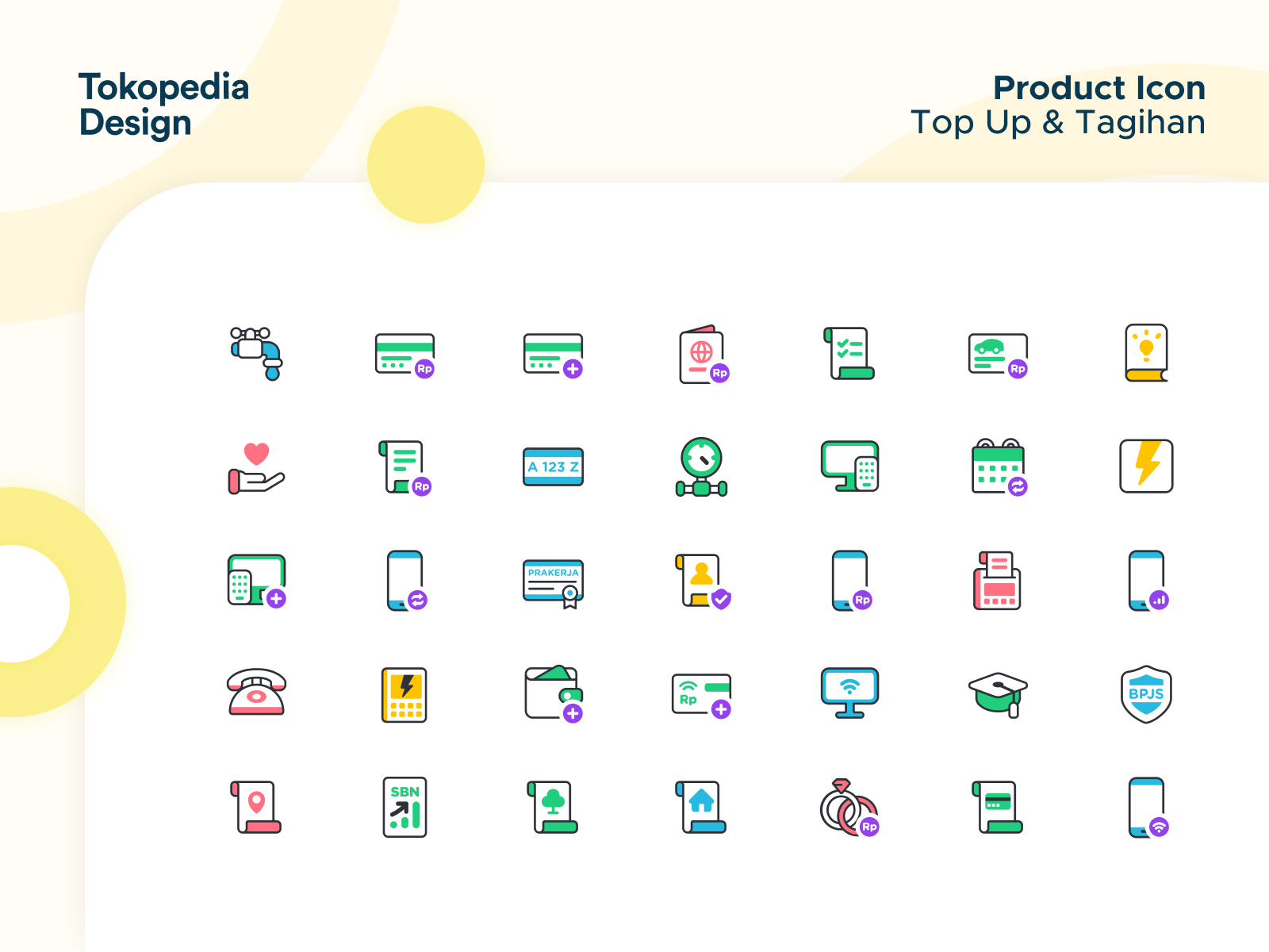 Tokopedia Product Icons - Top up & Tagihan by Tokopedia on Dribbble