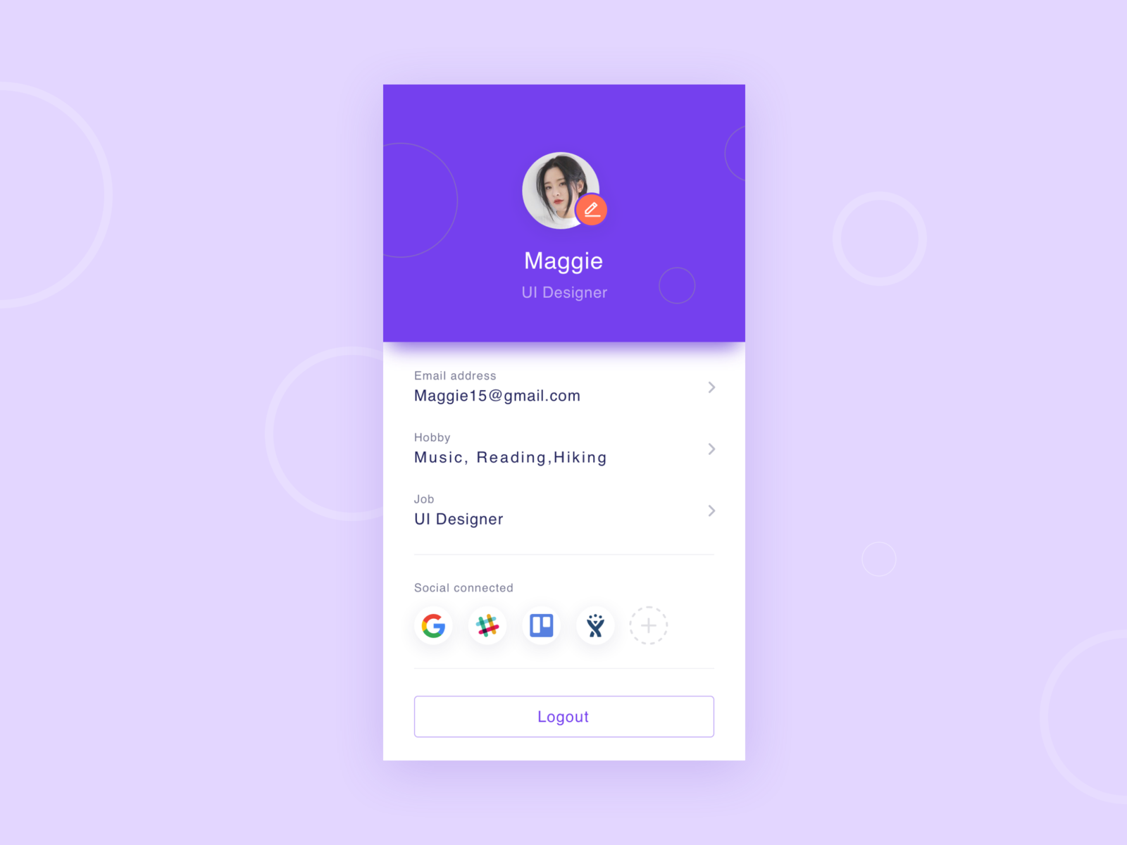 Profile page project by cosco812 on Dribbble