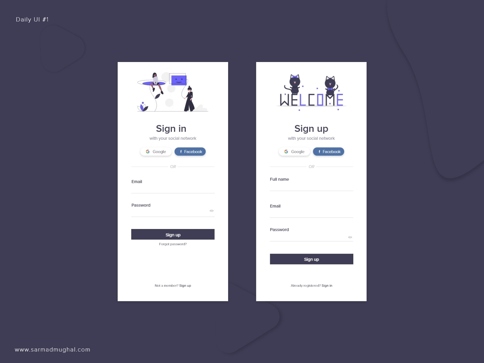 Sign in & Sign up screen design. by Sarmad Mughal on Dribbble