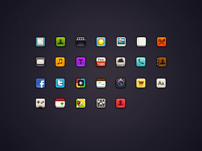 Mini iOS Icons by Alvin Thong on Dribbble