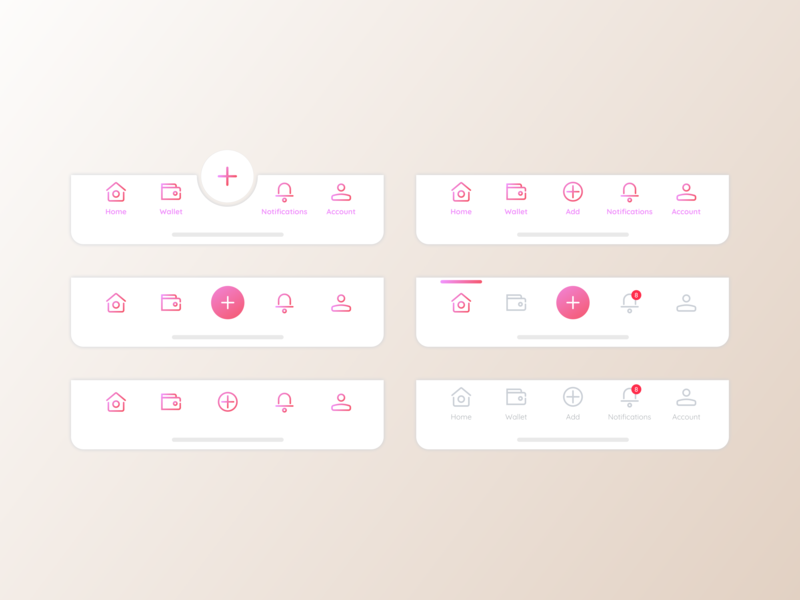 Daily UI - Tab Bars by DEZGN Studio on Dribbble
