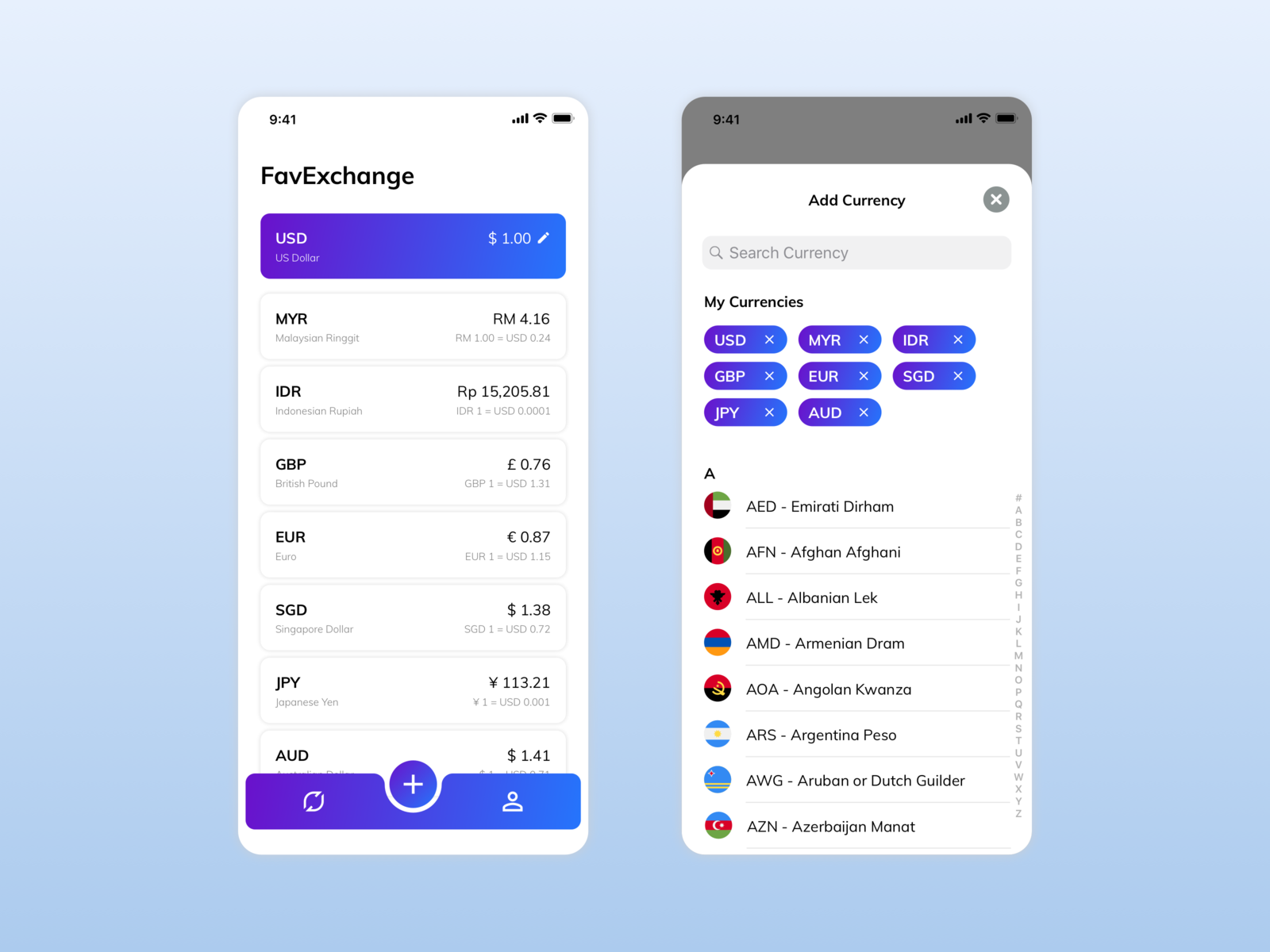 Daily UI - Currency Exchange by DEZGN Studio on Dribbble