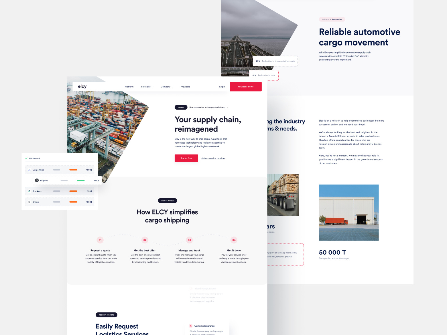 Logistics website design by Peter Dimitrov on Dribbble