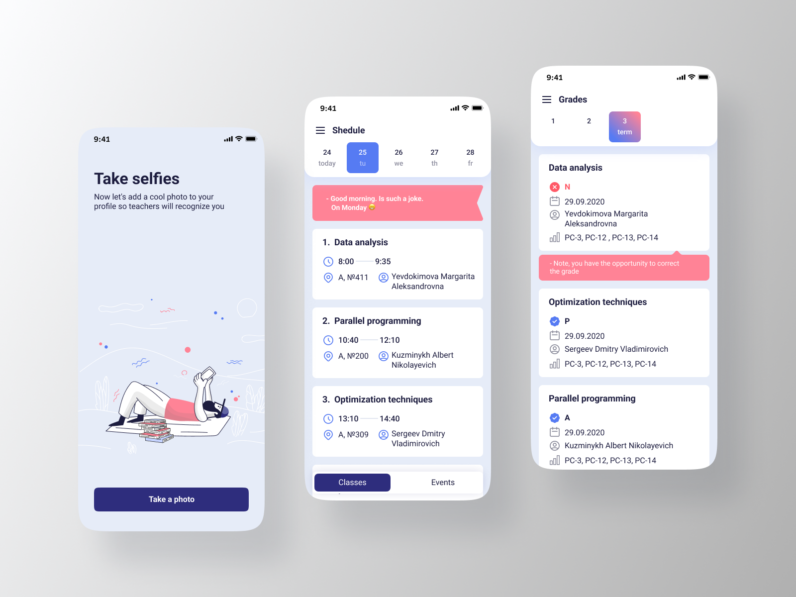 Student assistant | Mobile app by Irina Cheshuina on Dribbble