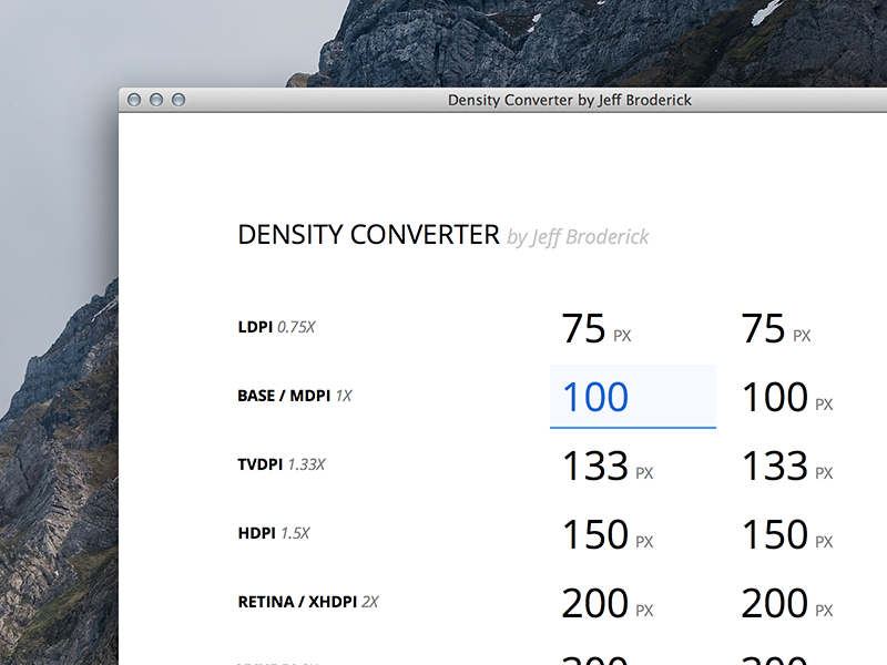Density Converter for iOS & Android by Jeff Broderick on Dribbble
