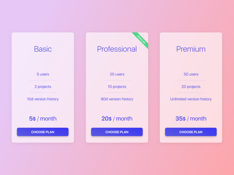 #Figma #DailyUI #030 Pricing by Seva on Dribbble