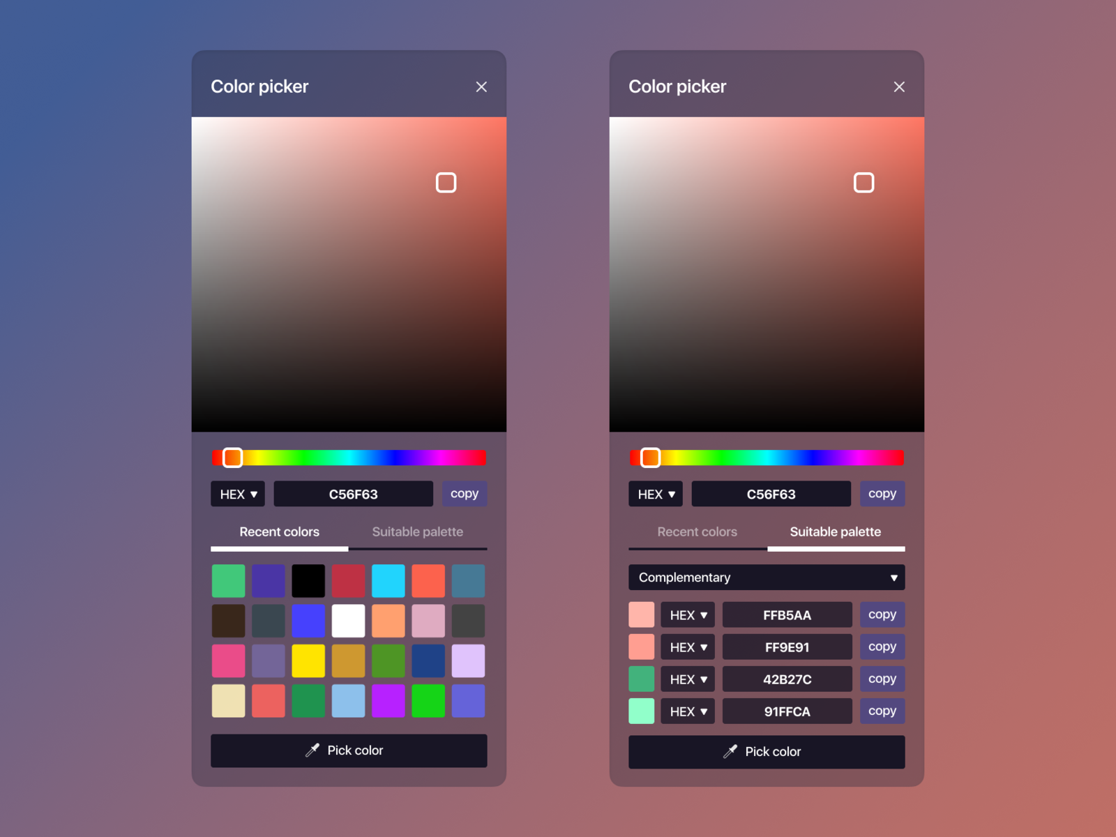Figma #DailyUI #060 Color Picker by Seva on Dribbble