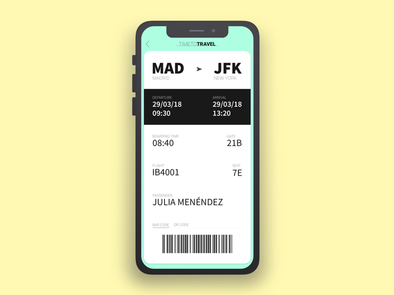 DailyUI #024 - Boarding pass by Julia on Dribbble