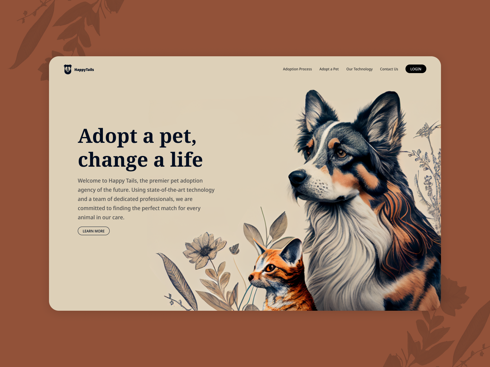 Happy Tails Pet Adoption Landing Page by Jacquelyn Yakira Halpern on ...