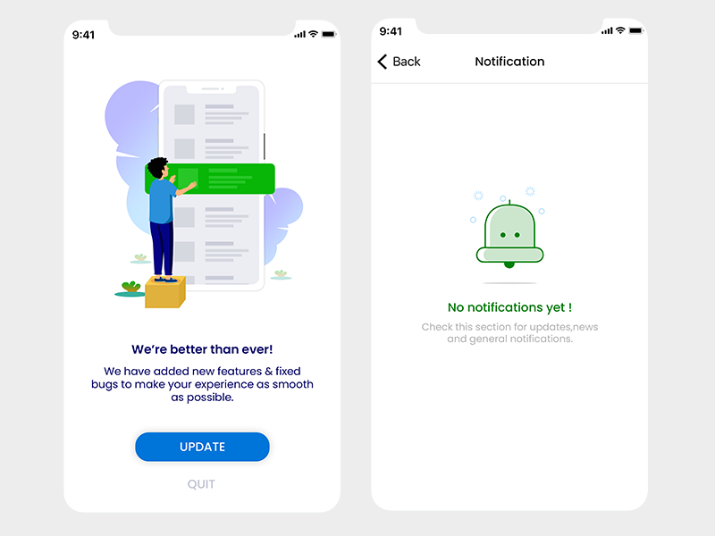 Dribbble - update-_-no_notification-screen.png by Sachin Bairagi