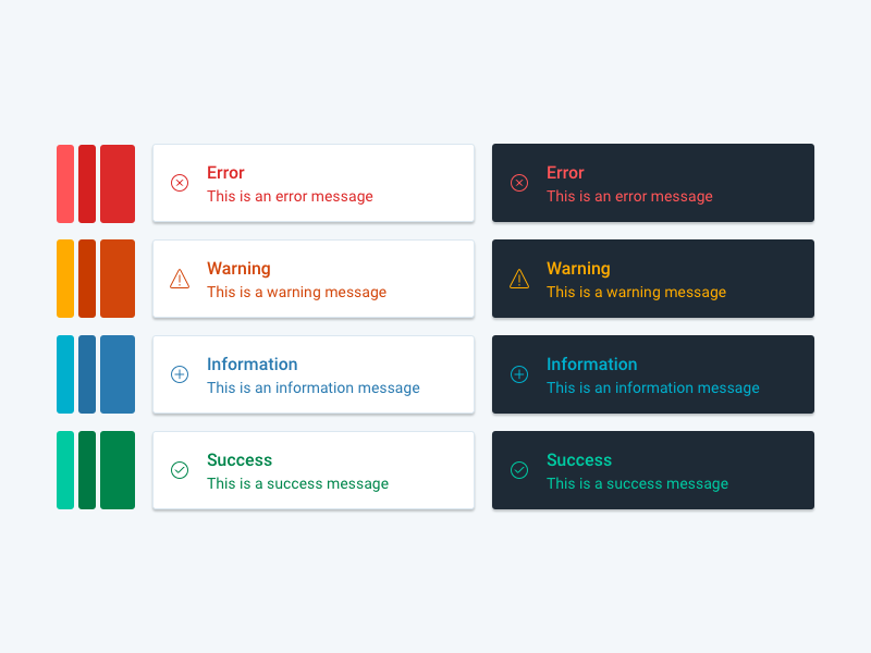 Notification colour system by Charlotte Sferruzza for Onfido on Dribbble