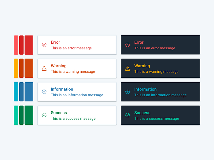 Notification colour system by Charlotte Sferruzza for Onfido on Dribbble