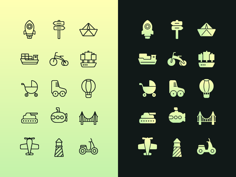 Icons for getting around by Shannon E. Thomas for The Artificial on ...