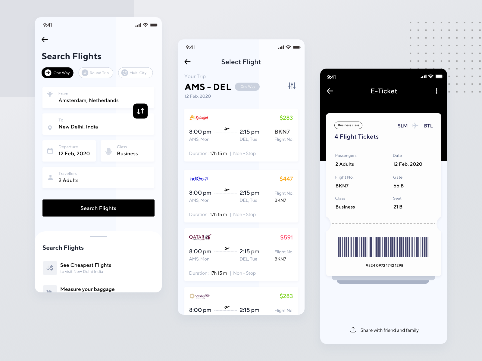 Flight App UI design + Free UI Kit by Shashank Kaushik on Dribbble