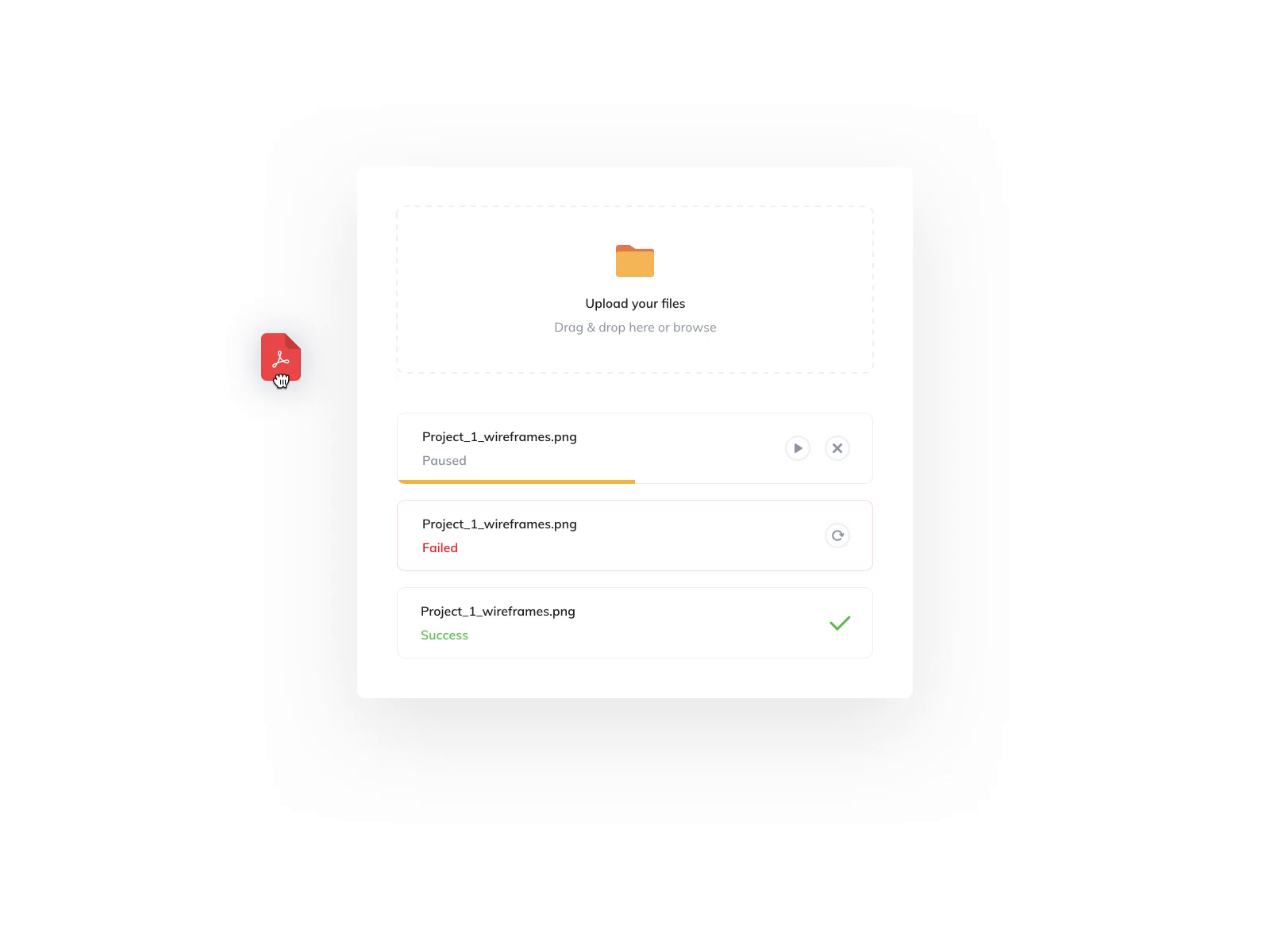 File Upload Concept by Maxime Lesur for Cocolabs on Dribbble