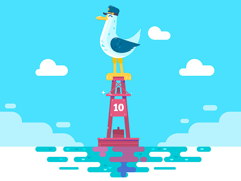 Colorful seagull bird by Dmytro Novitskyi on Dribbble