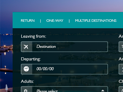 Flight search form by Teodora on Dribbble