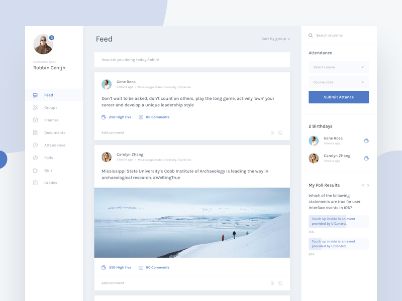 Student Feed by Paresh Khatri on Dribbble