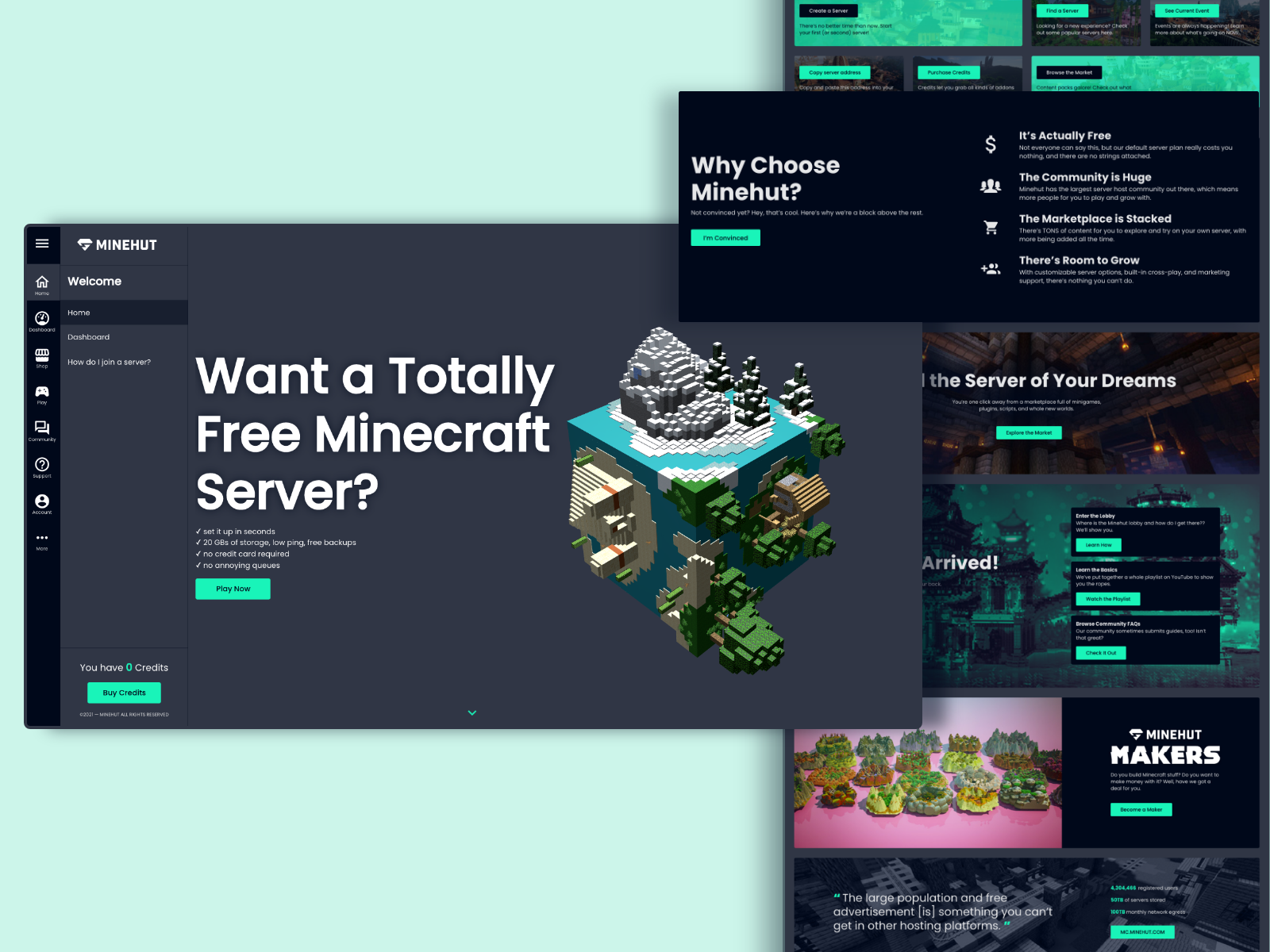 Minehut.com Redesign by Elliot Pessah on Dribbble