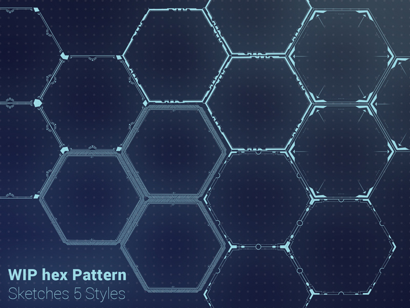 WIP Hex pattern sketches by Elliot Pessah on Dribbble