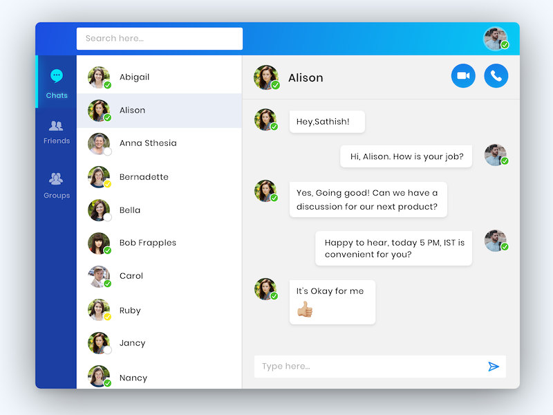 Direct Messaging by Sathish on Dribbble