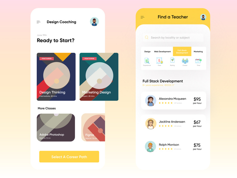 1 on 1 coaching App by Shreehari on Dribbble