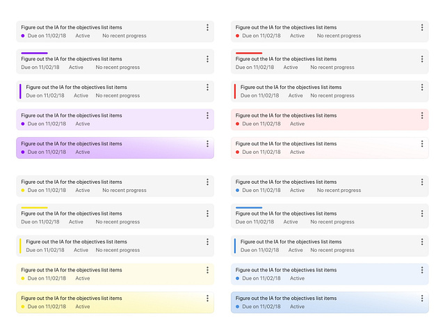 Uptick Objectives List Items by Michael Probert on Dribbble