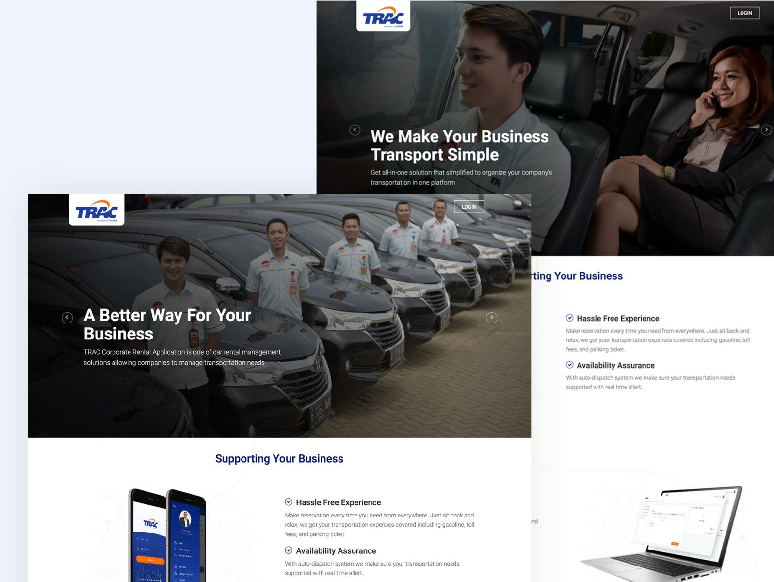 TRAC Astra Rent a Car - Landing page by iqdam fauzi on Dribbble