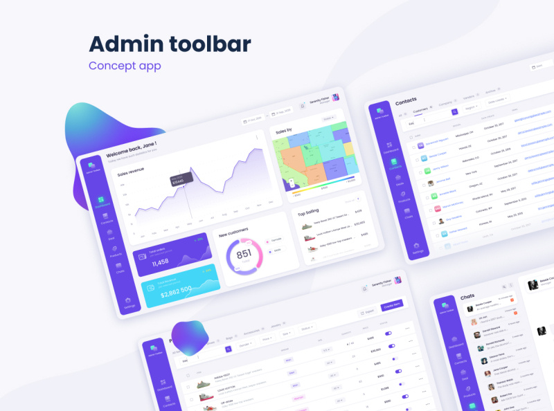 Admin toolbar ( CRM, Dashboard) by Sergey on Dribbble