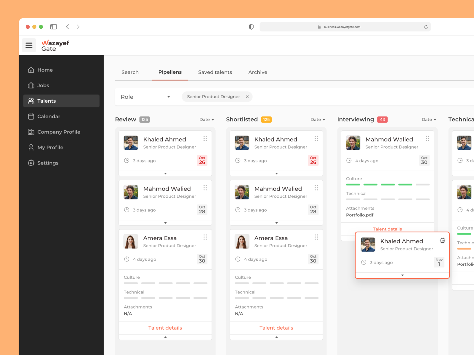 Recruiter panel by Karaman on Dribbble