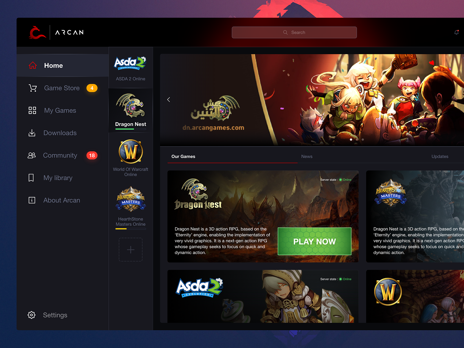 Game client by Karaman on Dribbble