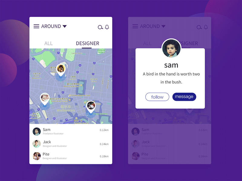 Location Check In by Alan on Dribbble